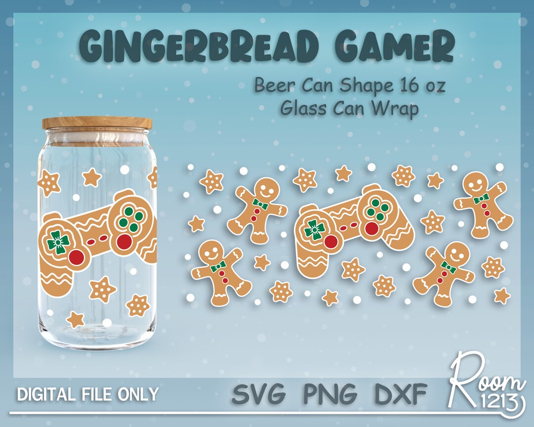 Gingerbreads Gamer Can Wrap Svg, Gingerbread Cookies Wrap File ...