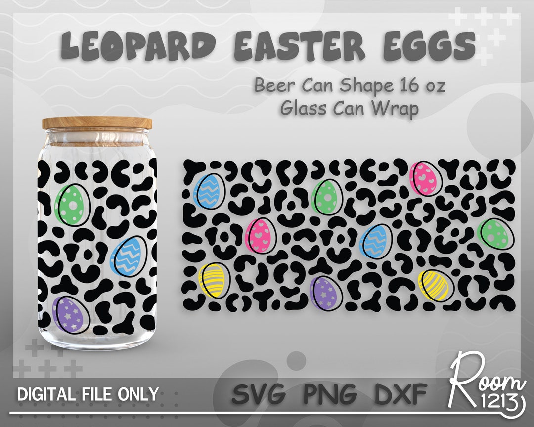 Leopard Easter Eggs Can Wrap Svg, Colorful Leopard Eggs Wrap File ...