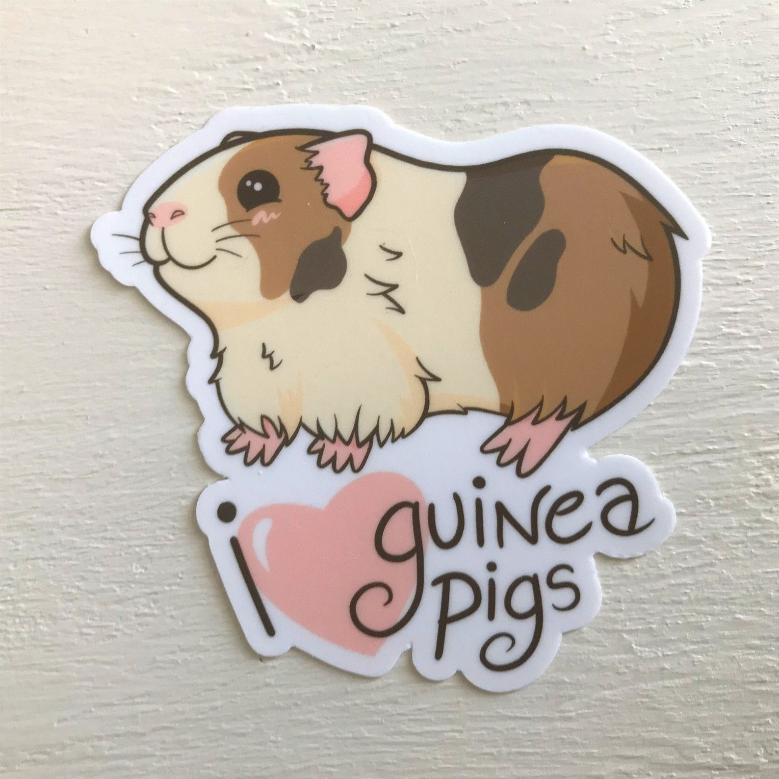I Love Guinea Pigs Sticker - Cute Decal - Cavy Sticker - Small Pet ...