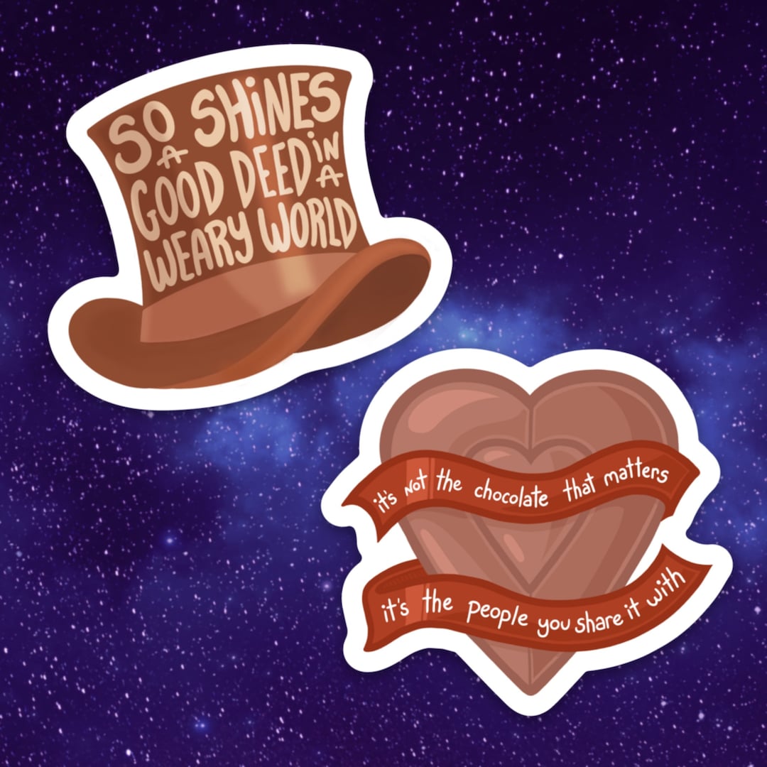 Small Wonka Stickers - Charlie and the Chocolate Factory - Willy Wonka ...