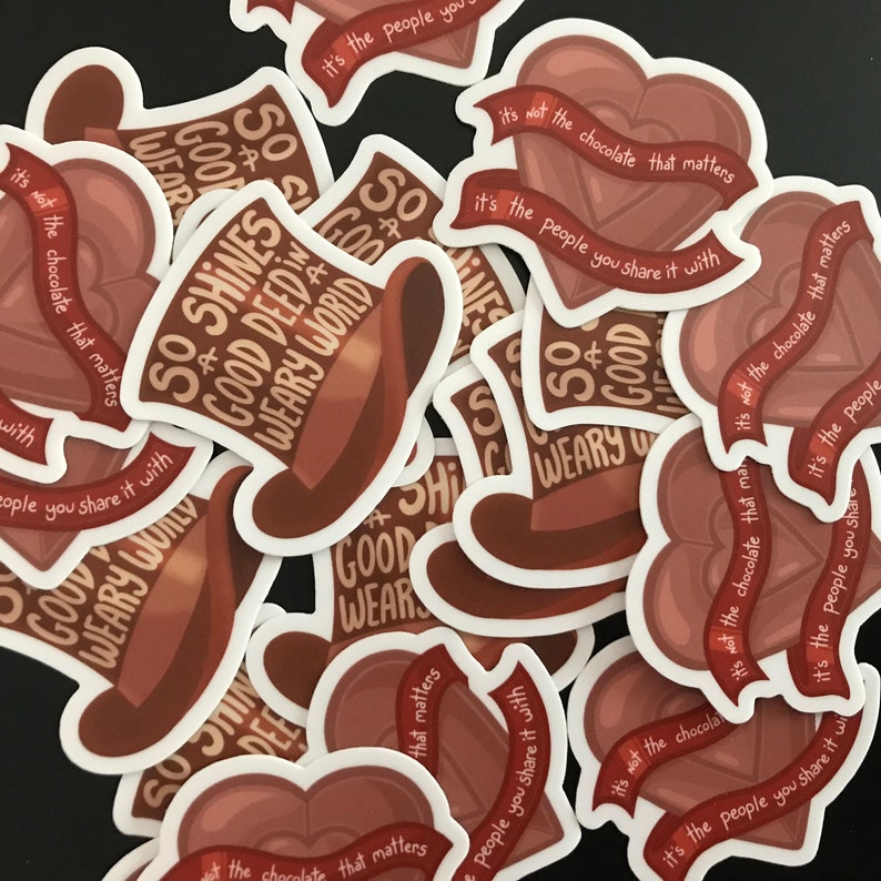 Small Wonka Stickers - Charlie and the Chocolate Factory - Willy Wonka ...