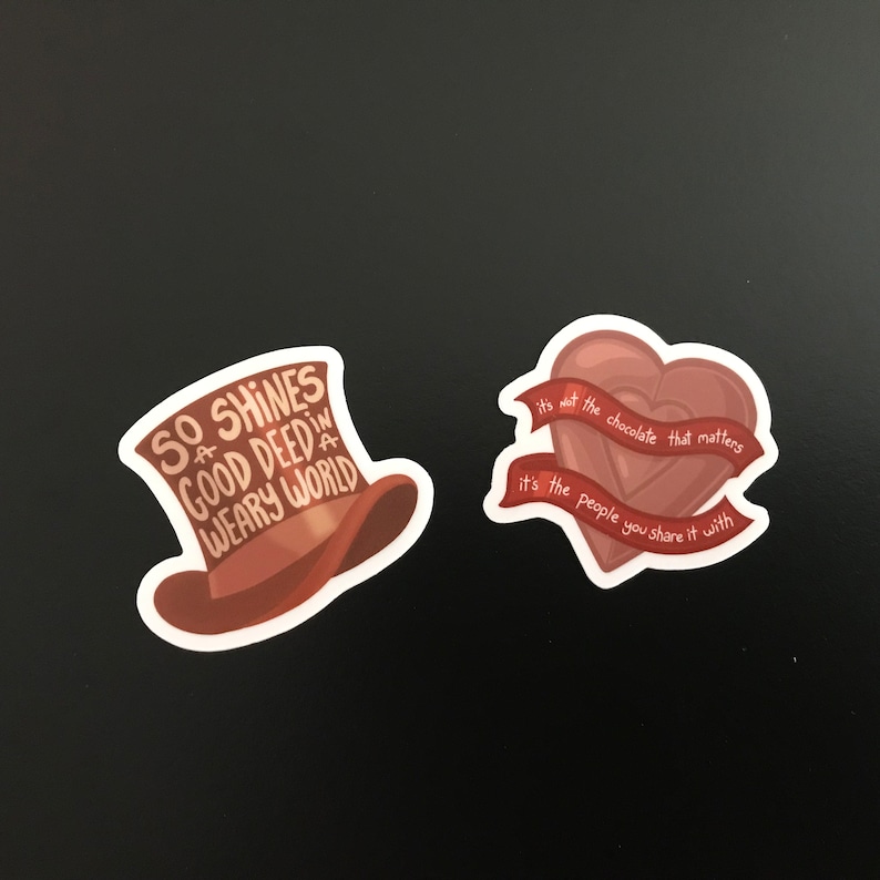 Small Wonka Stickers - Charlie and the Chocolate Factory - Willy Wonka ...