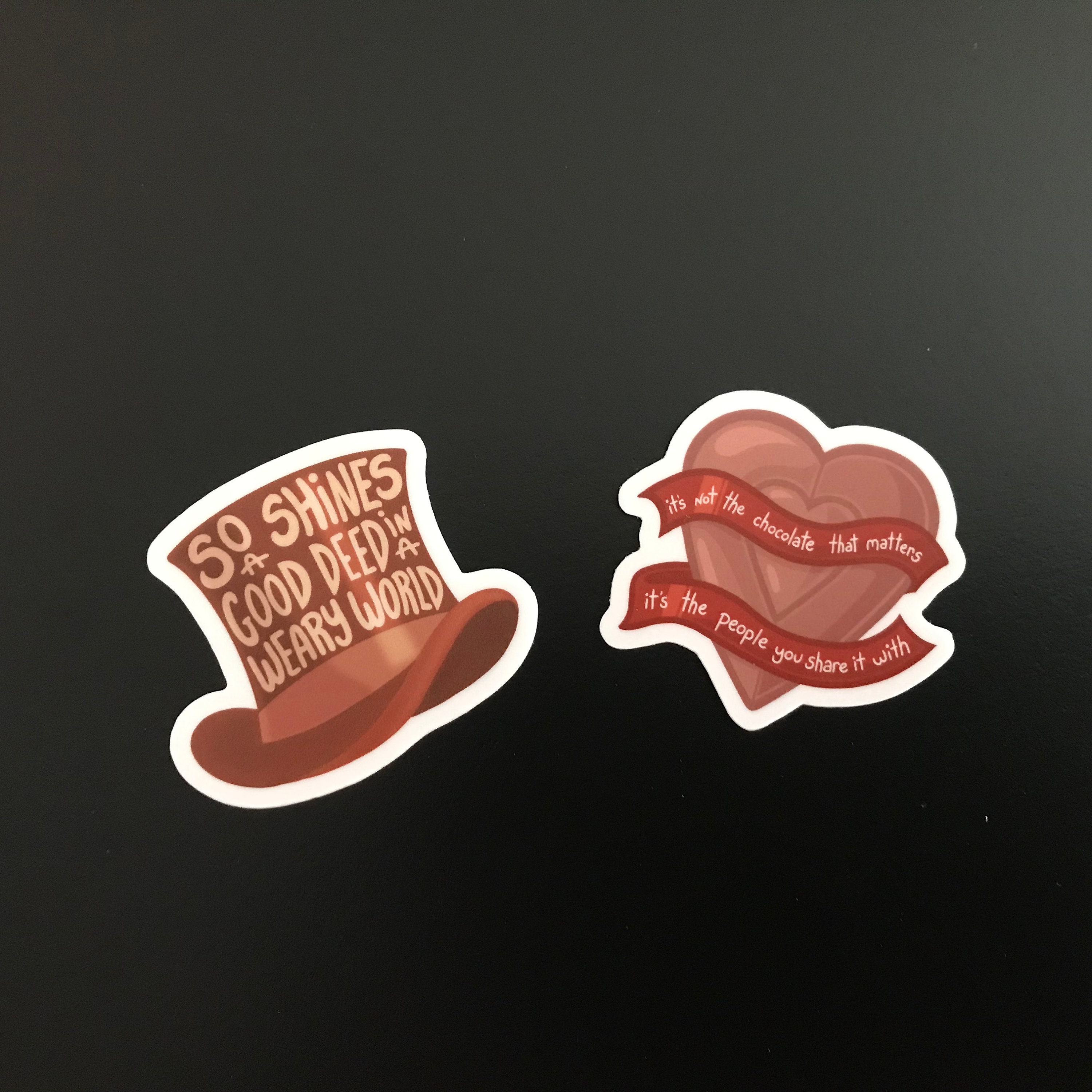 Small Wonka Stickers - Charlie and the Chocolate Factory - Willy Wonka ...