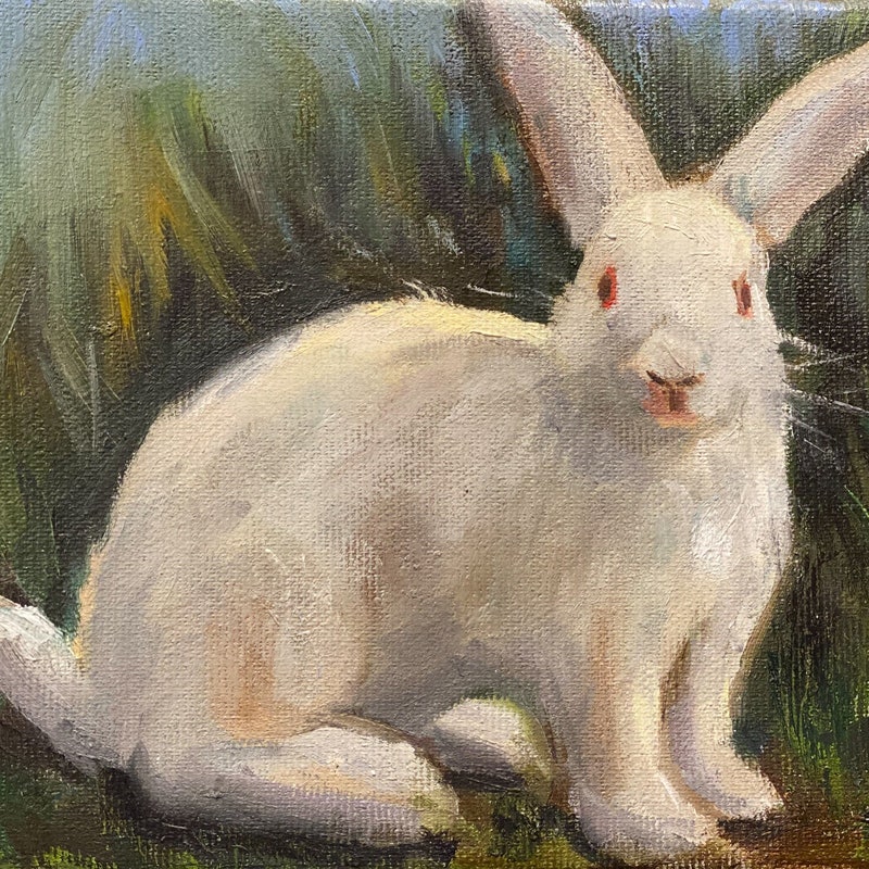 Rabbit Oil Painting - Etsy
