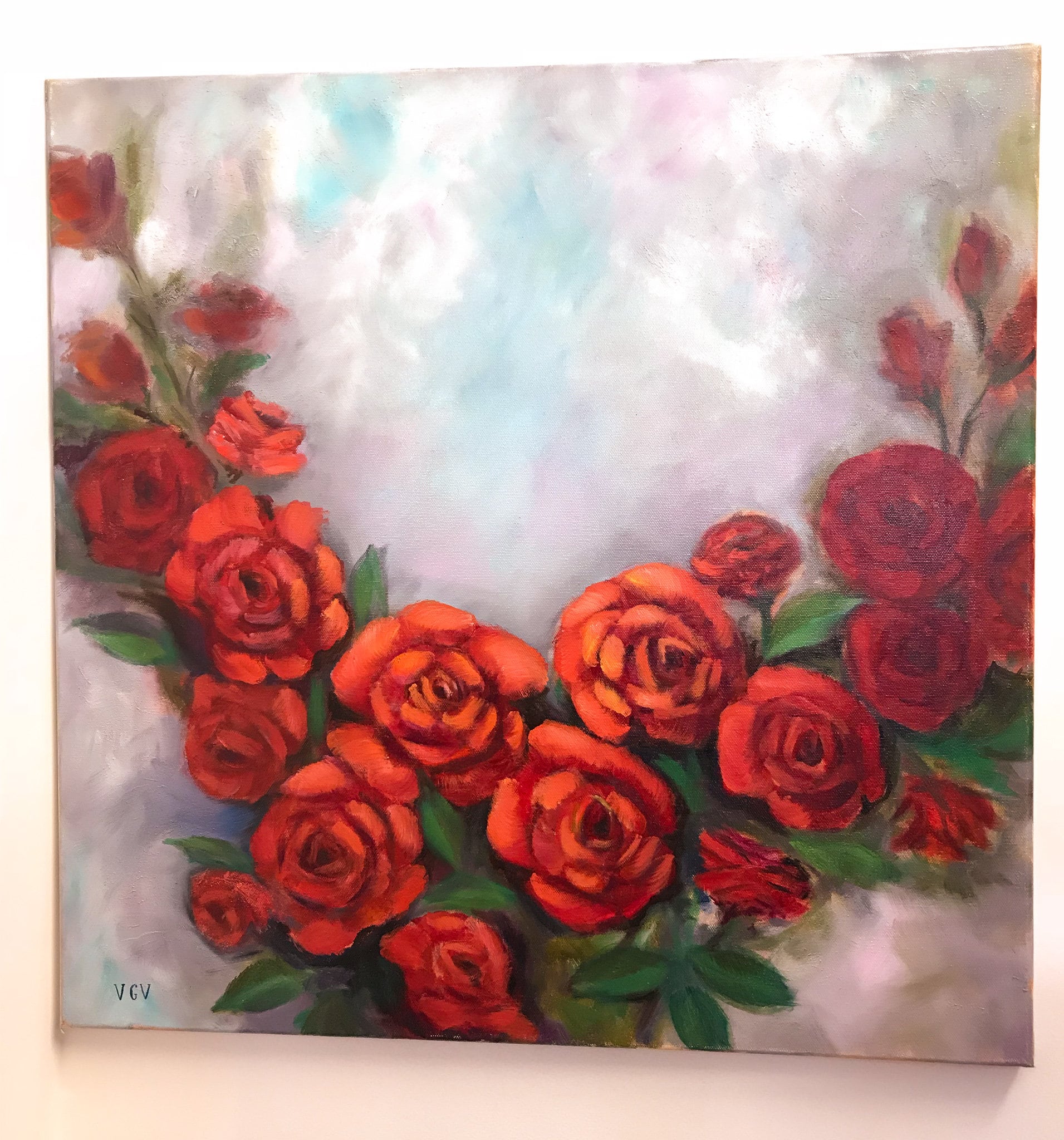 Red Roses Original Oil Painting Red Flowers Painting Still - Etsy Denmark