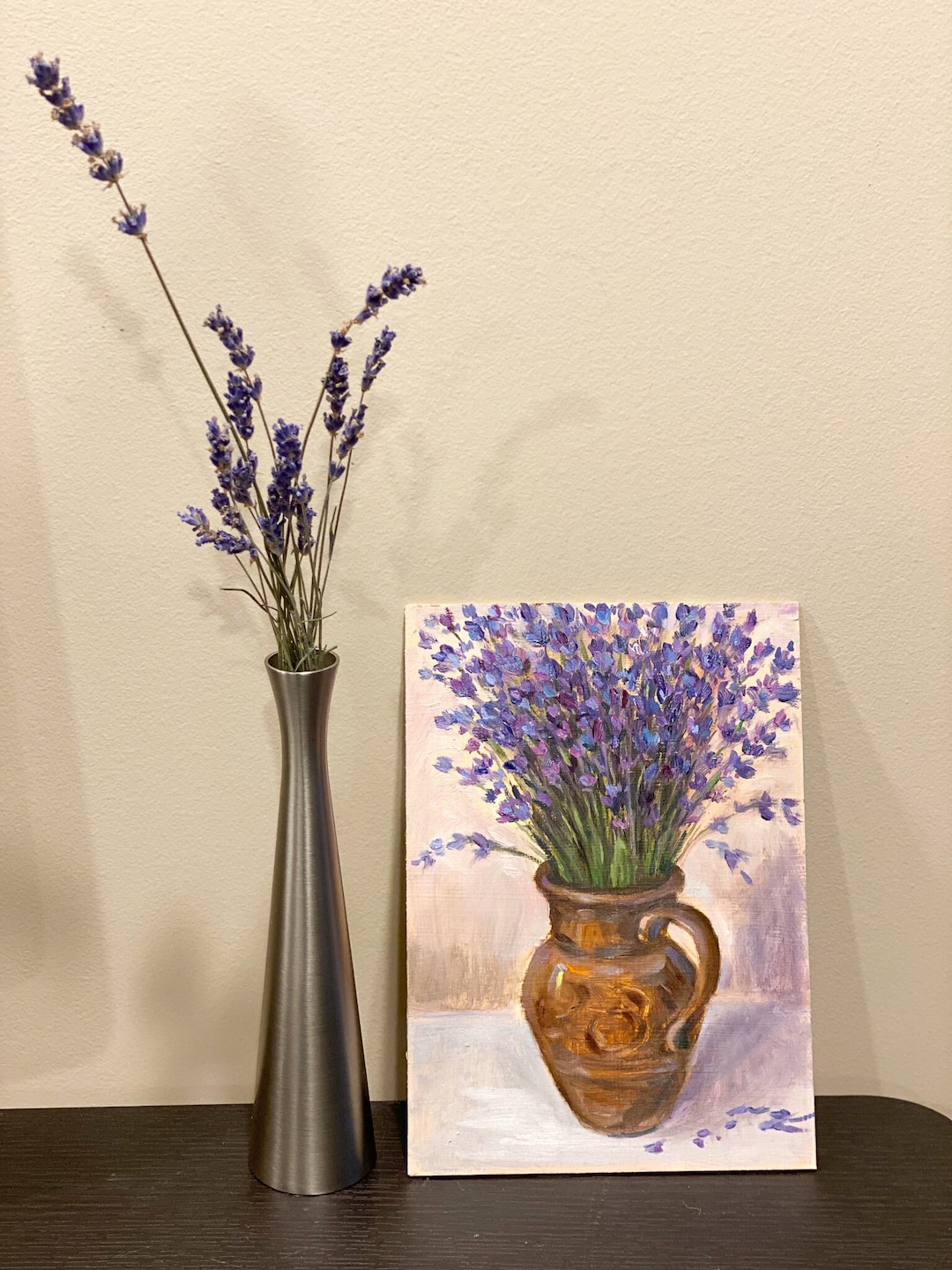 Lavender Art, Lavender Still Life, Original Oil Painting Gift Idea ...