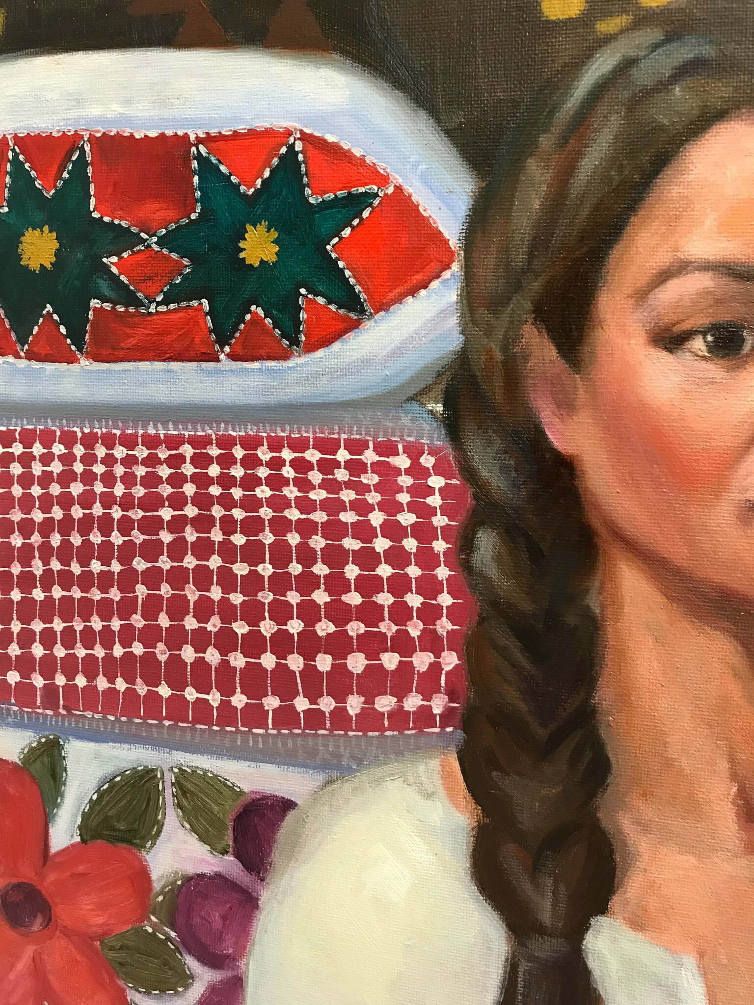 Moldovan Woman Oil Painting Ethnic Woman Portrait on Canvas Ethnic Art ...