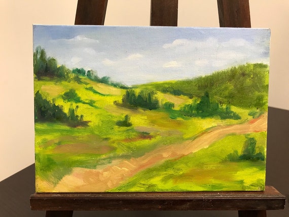 Rural Landscape Oil Painting Nature View Small Size Picture - Etsy