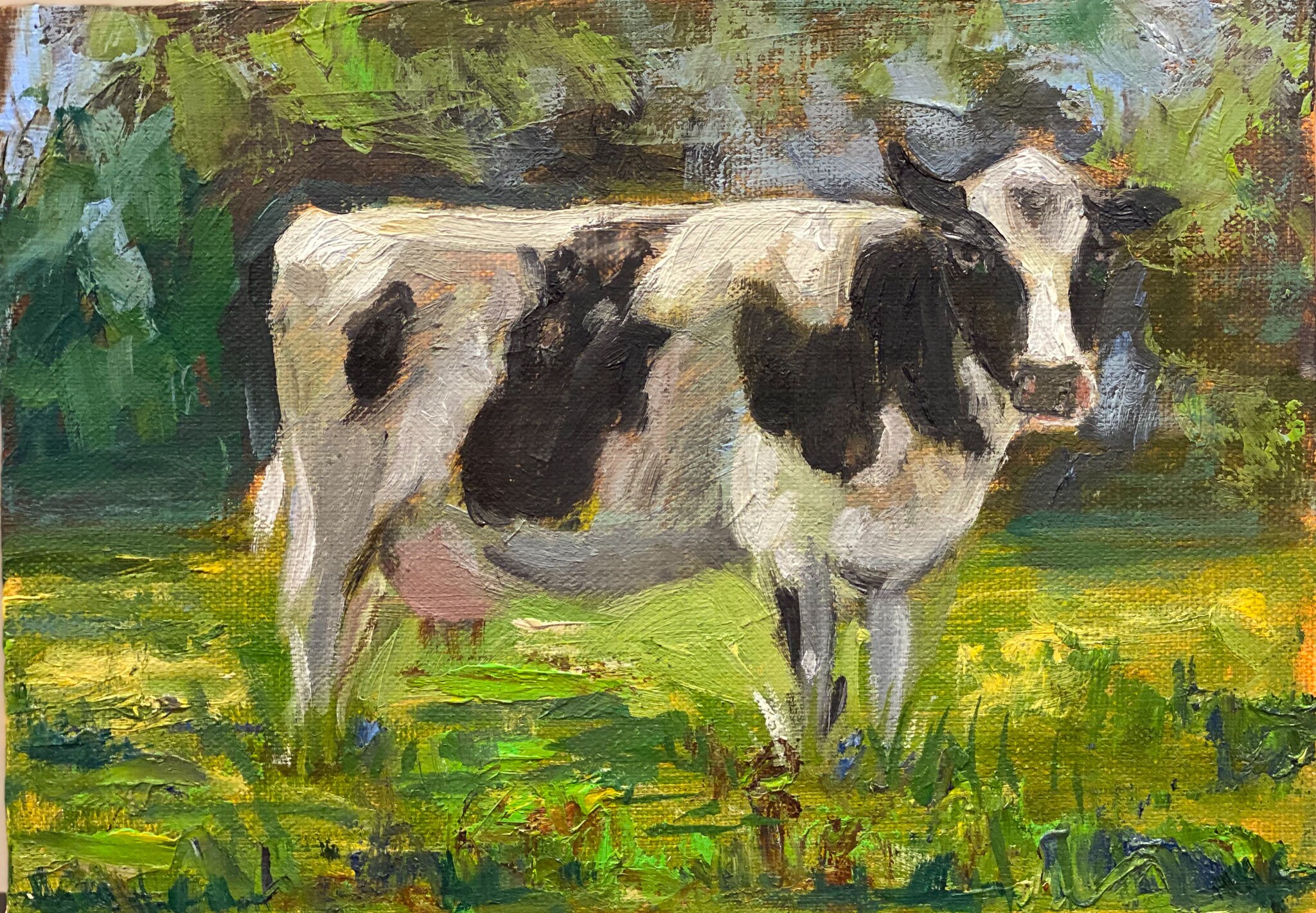 Cow Painting Art, Original Oil Painting, Farmhouse Artwork Cow Wall Art ...