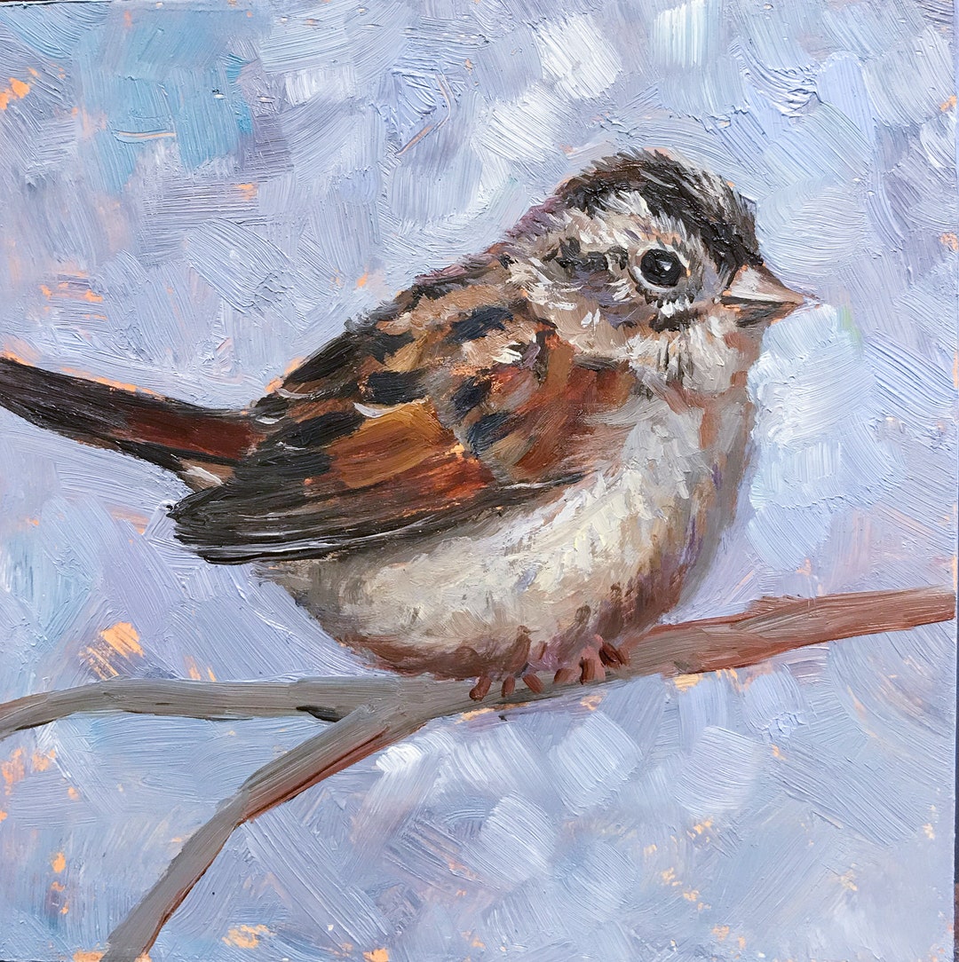 Print Original Sparrow Bird Painting Print on Paper Wall Decor Art - Etsy