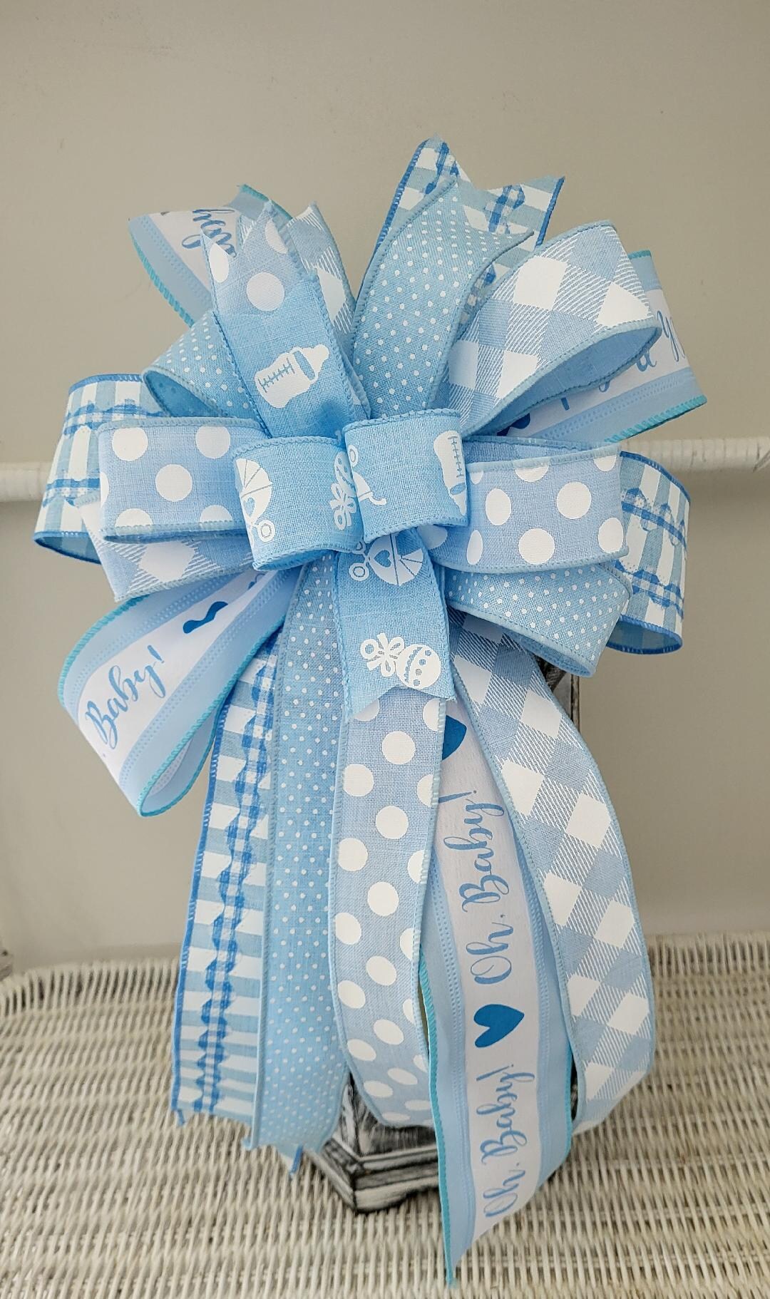 Baby Boy Bow, Baby Shower Bow, Blue Baby Bow, Its A Boy Bow, Baby ...
