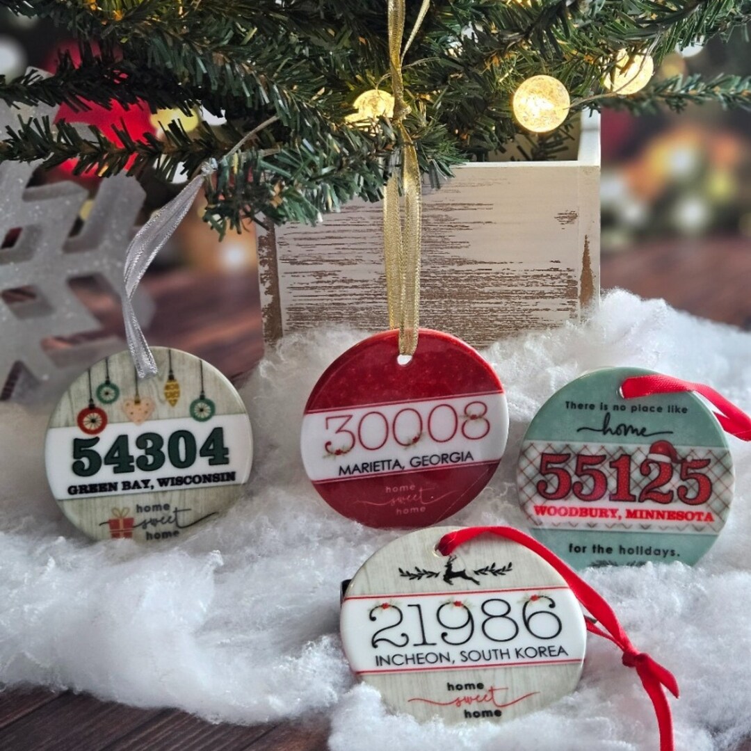Personalized Zip Code Ornament, Home State Ornament, Home Town Pride ...