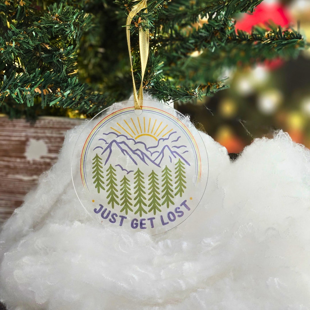Just Get Lost Ornament, Acrylic Ornament, Travel Ornament - Etsy