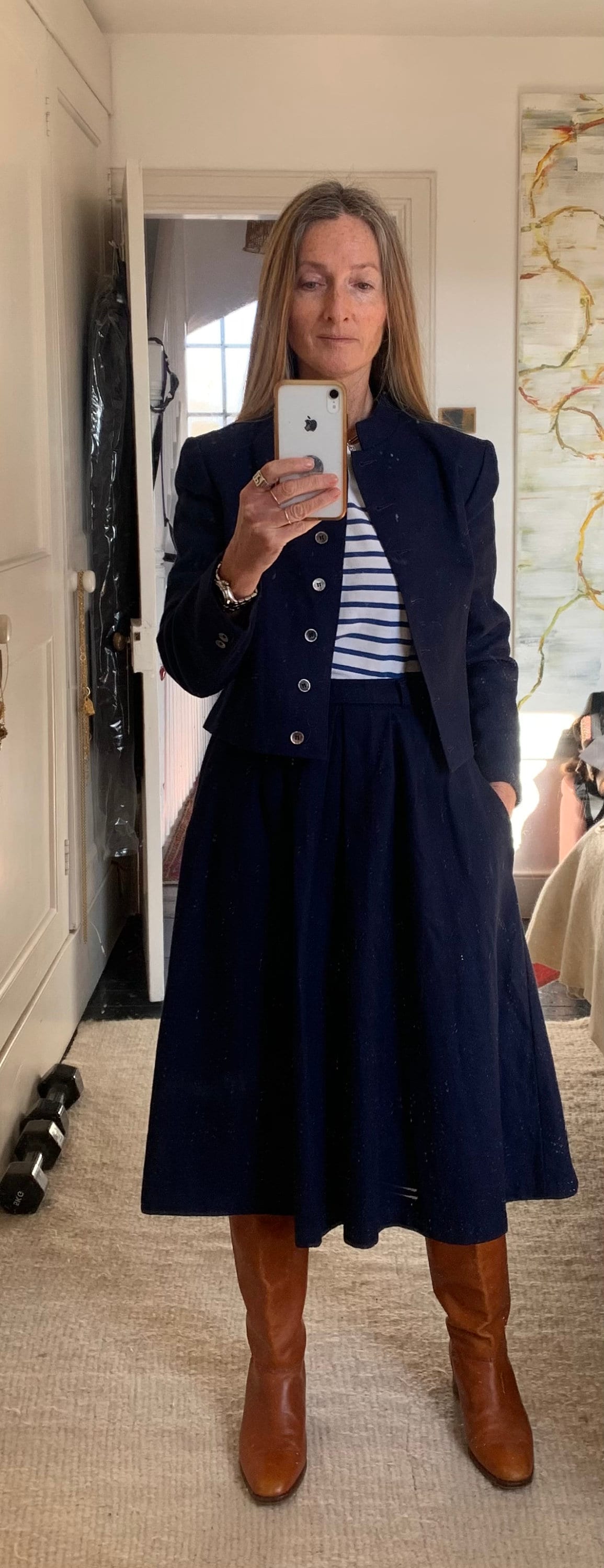 Vintage Polly Peck Blue Wool Skirt Suit S 1970s - Etsy