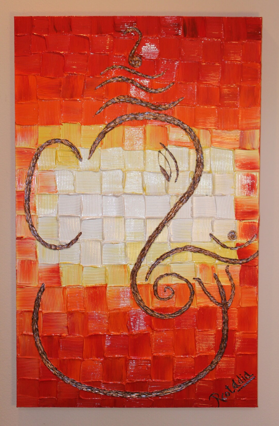 Ganesh and Om in Abstract, Textured Acrylic Art - Etsy