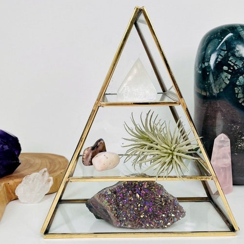 9 and 10 Tall Glass Pyramid Display Shelf Show - Etsy