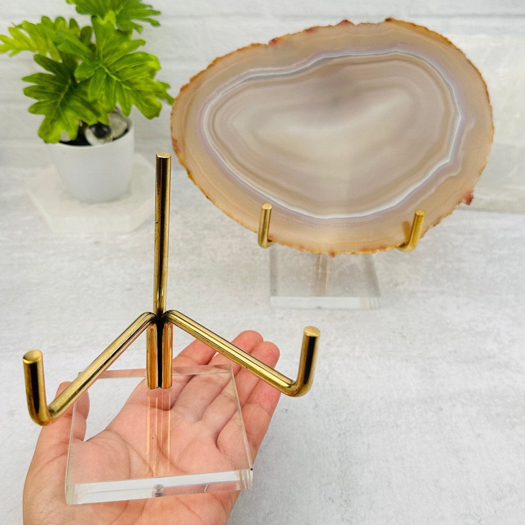Crystal Stand - Acrylic Base and Brass Holder or Aluminum Holder - Etsy