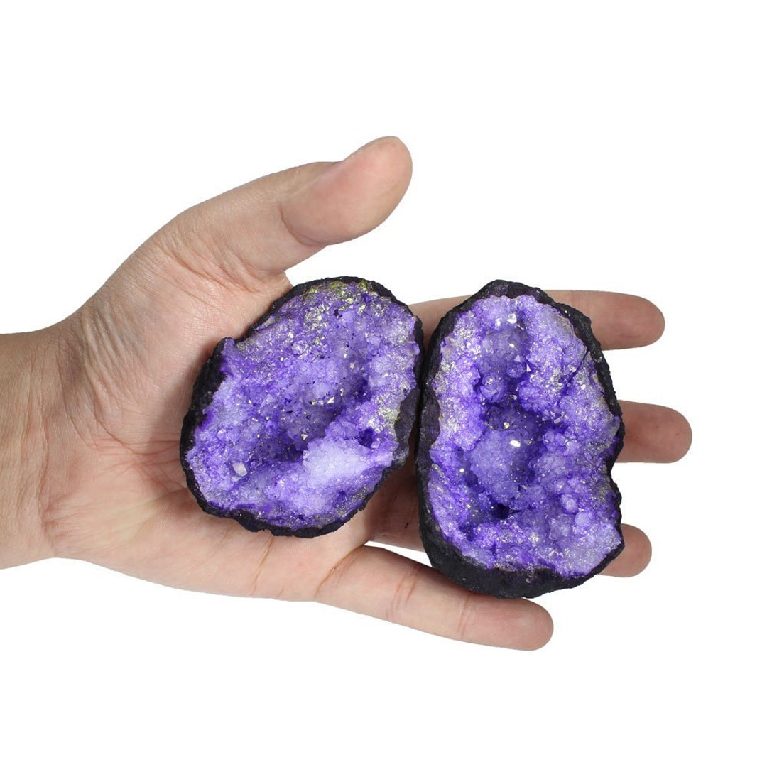 Open Your Own Geode - Purple Color Dyed Druzy Geodes - Gorgeous Display ...