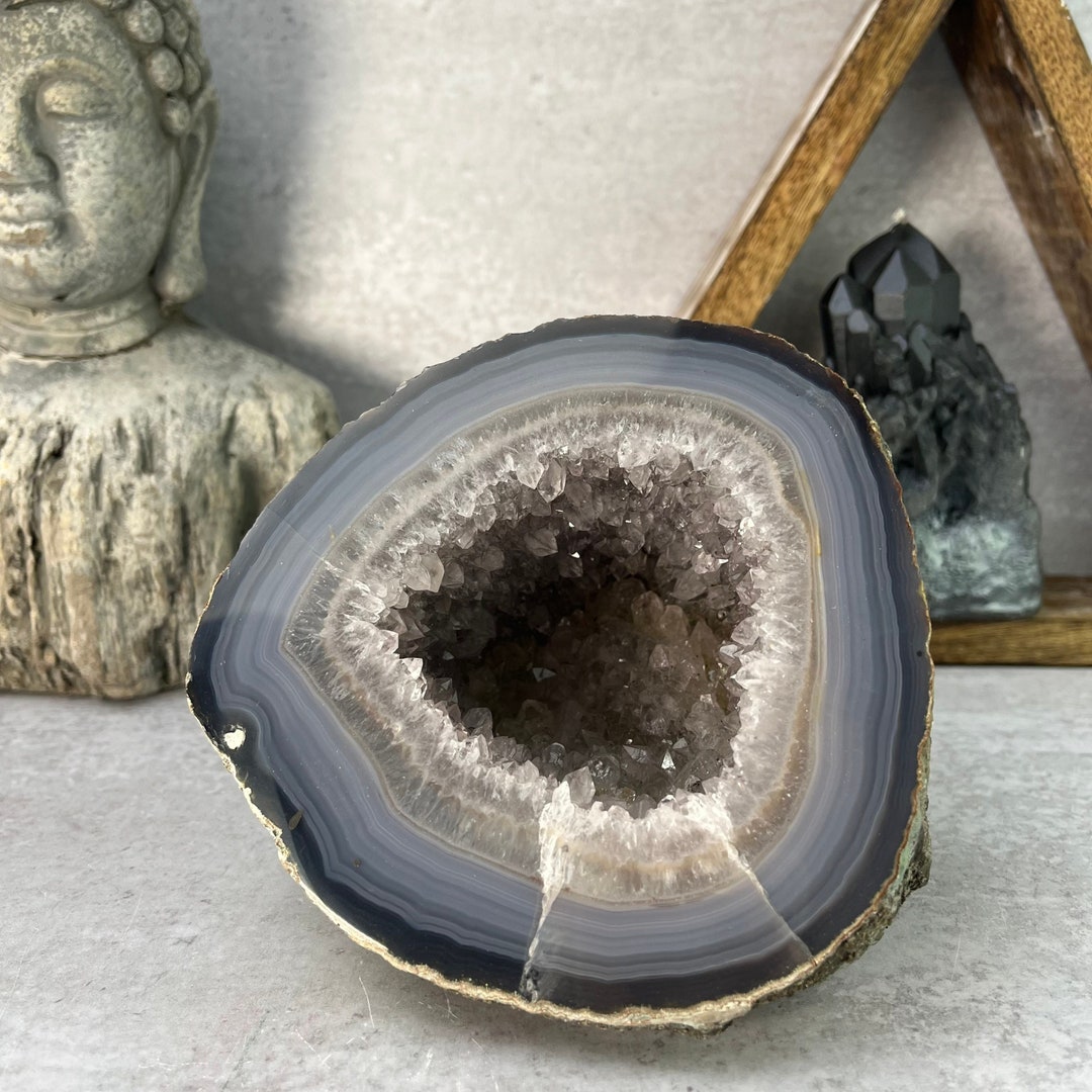 Agate Geode Crystals and Minerals One of Kind Stone From Brazil - Etsy