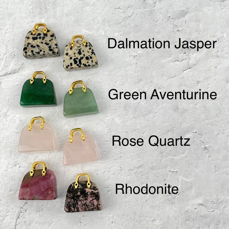 Gemstone Purses With Gold Tone Handles- You Choose Stone Jewelry Supply ...