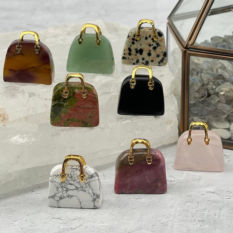 Gemstone Purses With Gold Tone Handles- You Choose Stone Jewelry Supply ...