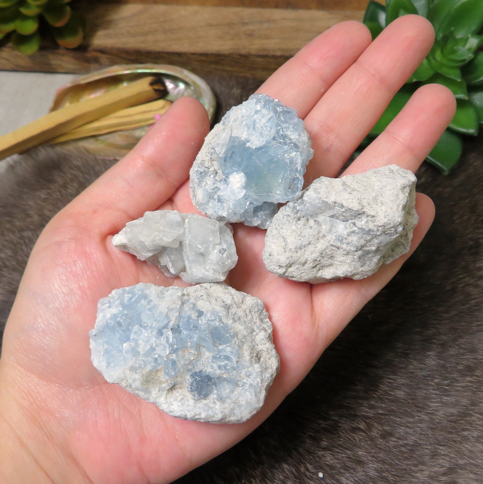 Blue Celestite Raw Stones YOU GET ALL Chakra Stones - Etsy