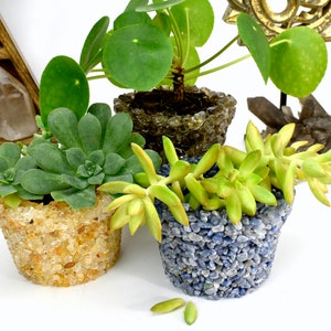 Tumbled Stone Pot - Custom Handmade With Natural Polished Stones - You ...