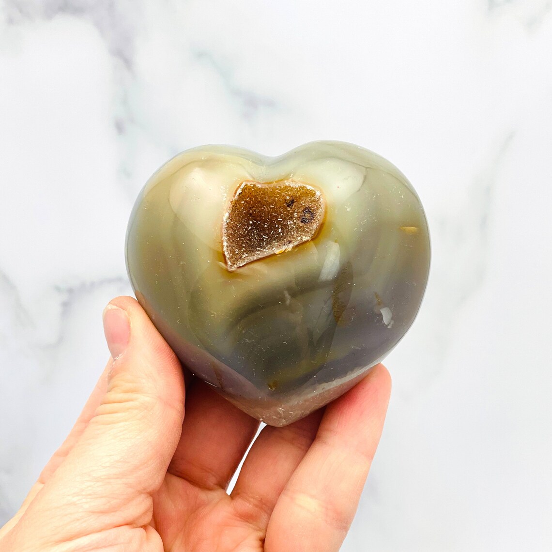 Agate Heart Druzy Natural Agate Heart Shaped Stone | Etsy