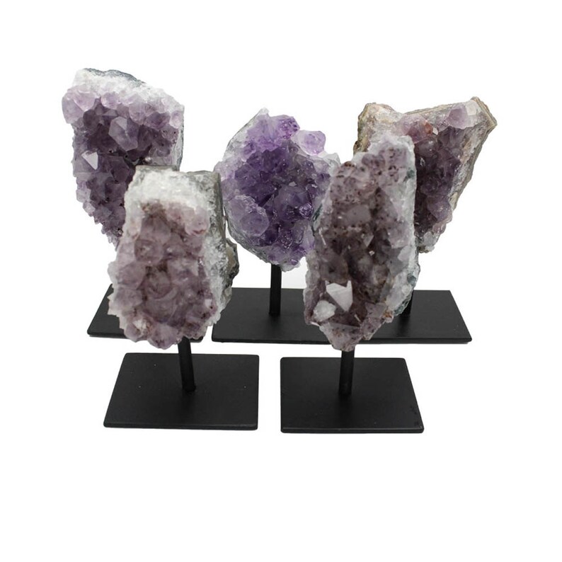 Amethyst Cluster on Metal Stand Amethyst Druzy Metal Stand | Etsy