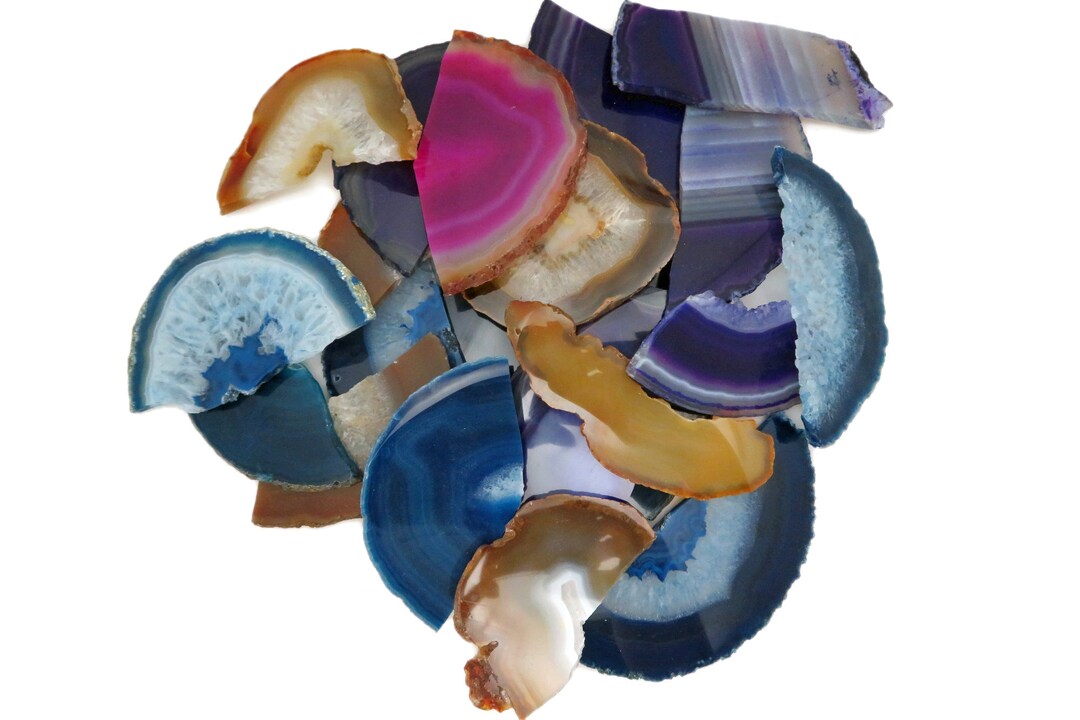 Assorted Agate Slices Large Broken Pieces - Mixed Colors - Assorted ...