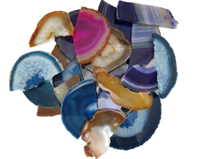Assorted Agate Slices Large Broken Pieces Mixed Colors - Etsy