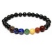 7 Stone Chakra Bead Bracelet Seven Chakra Gem Stone Bracelet With Black ...