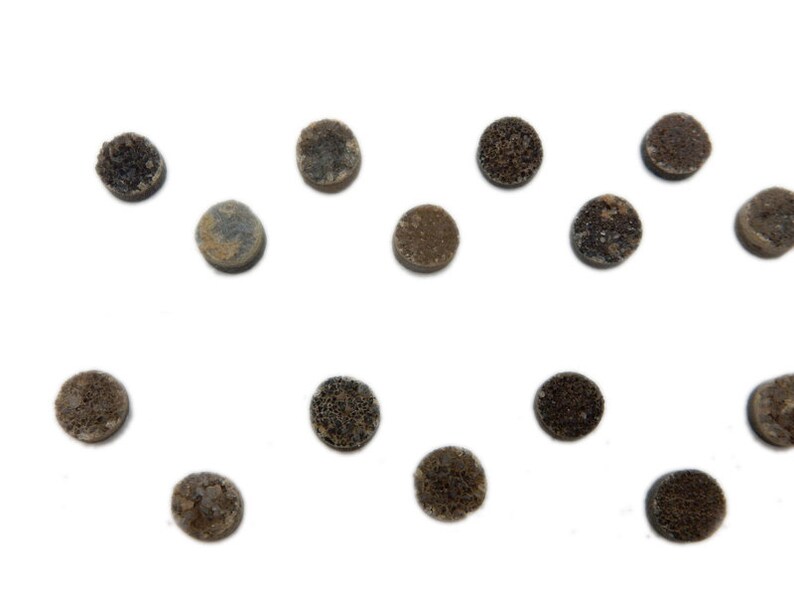 Dark Round Druzy Pair Beautiful 6mm Round Shaped Druzy - Etsy