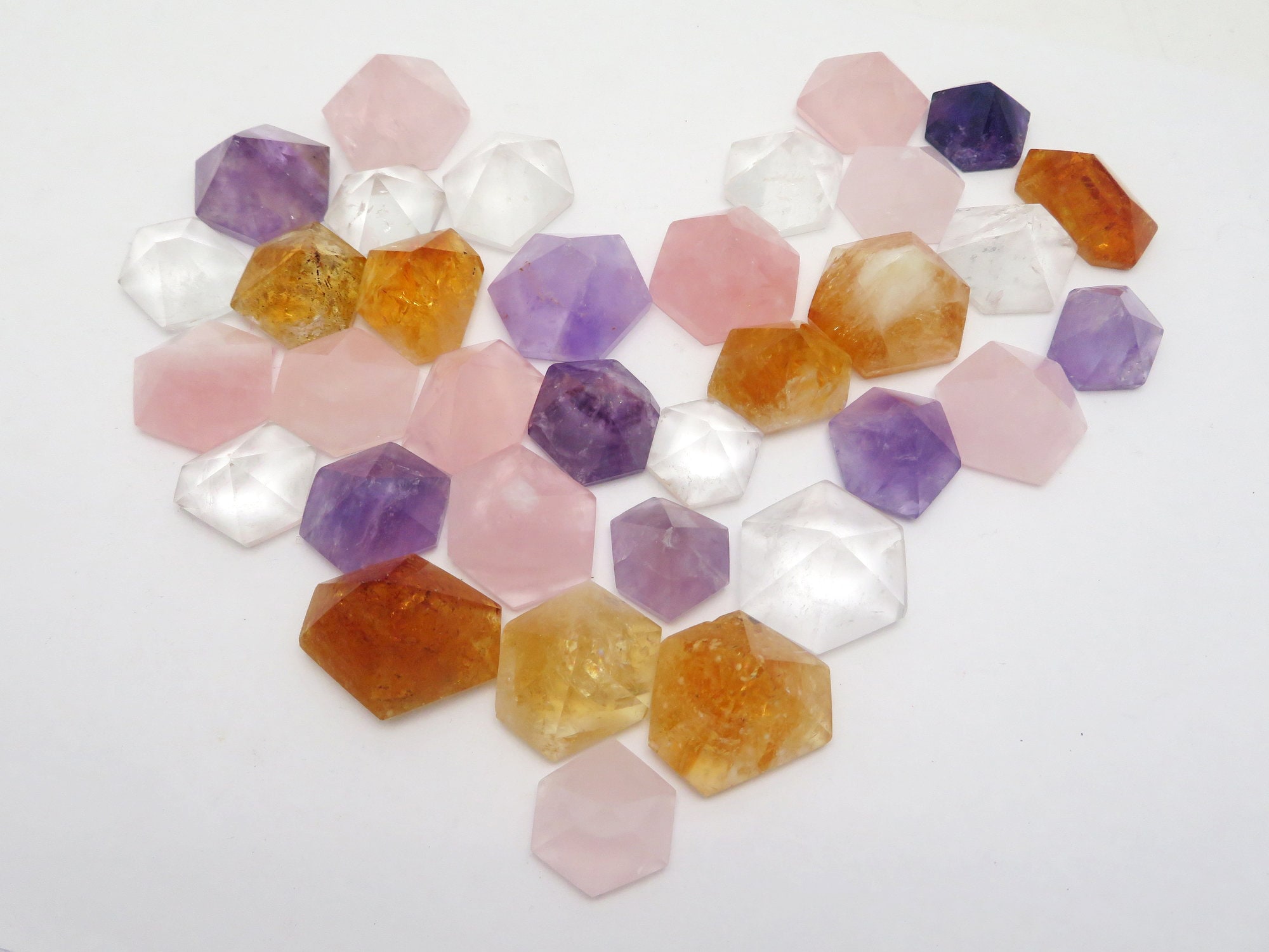 Hexagonal Pyramid Amethyst Citrine Rose Quartz Crystal | Etsy
