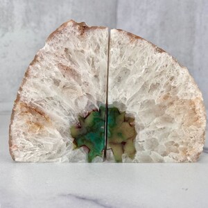 Agate Book Ends Green Agate Bookend Pair 1 to 3 Lb Geode Bookend Home ...