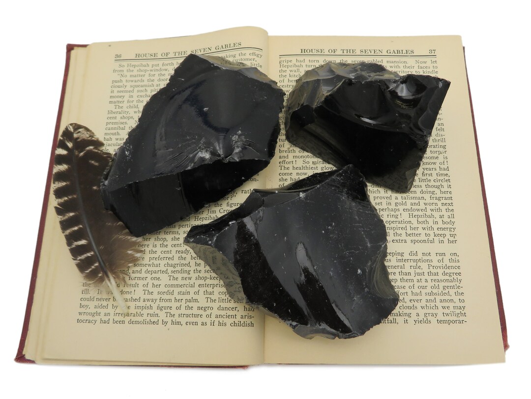 Obsidian Chunk Natural Raw Obsidian Stone Natural Black Rock TS-218 - Etsy