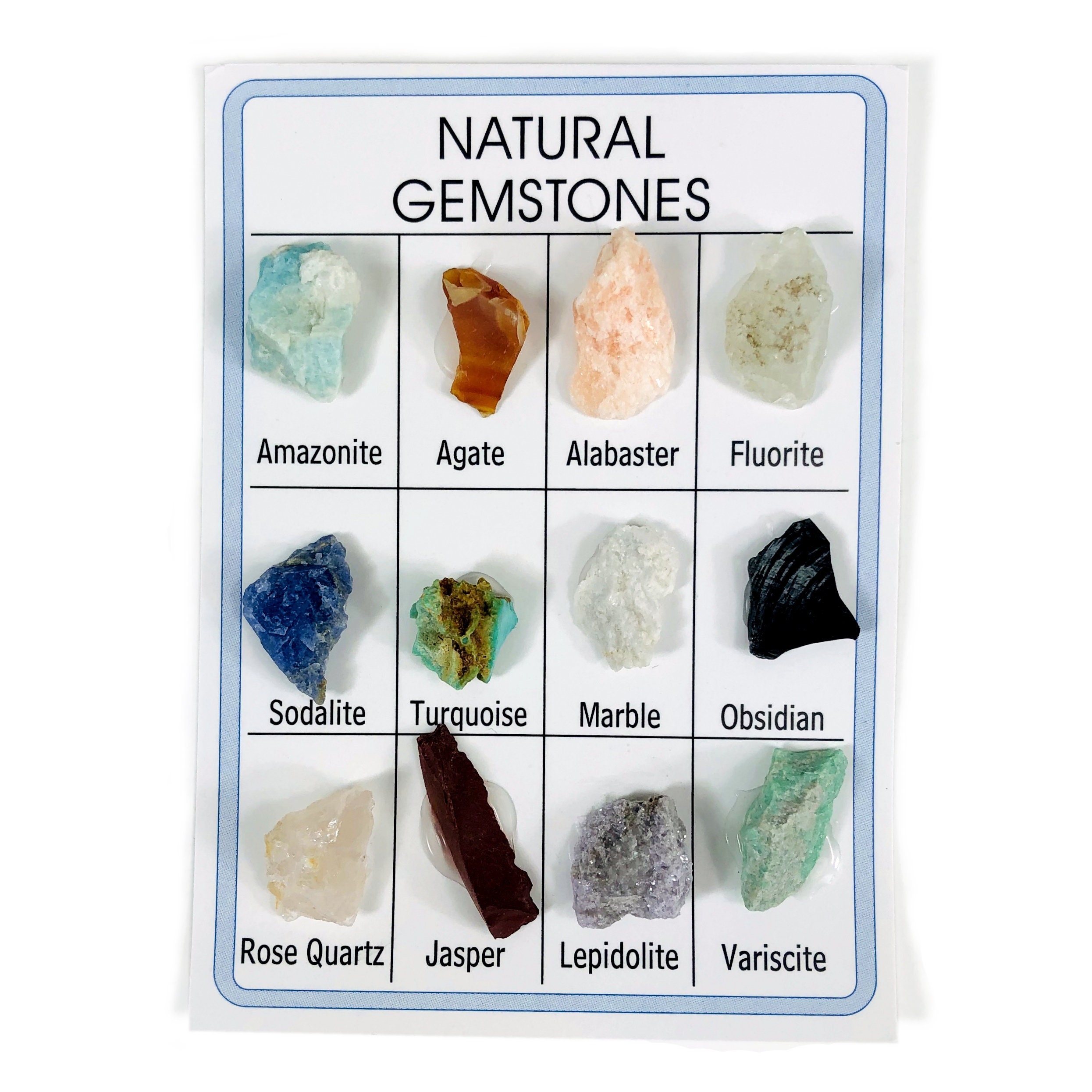Natural Gemstone Cards Variety of Stones RK158B8 | Etsy