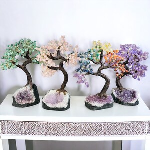 Large Crystal Tree on Amethyst Base (choose Your Gemstone) - Etsy