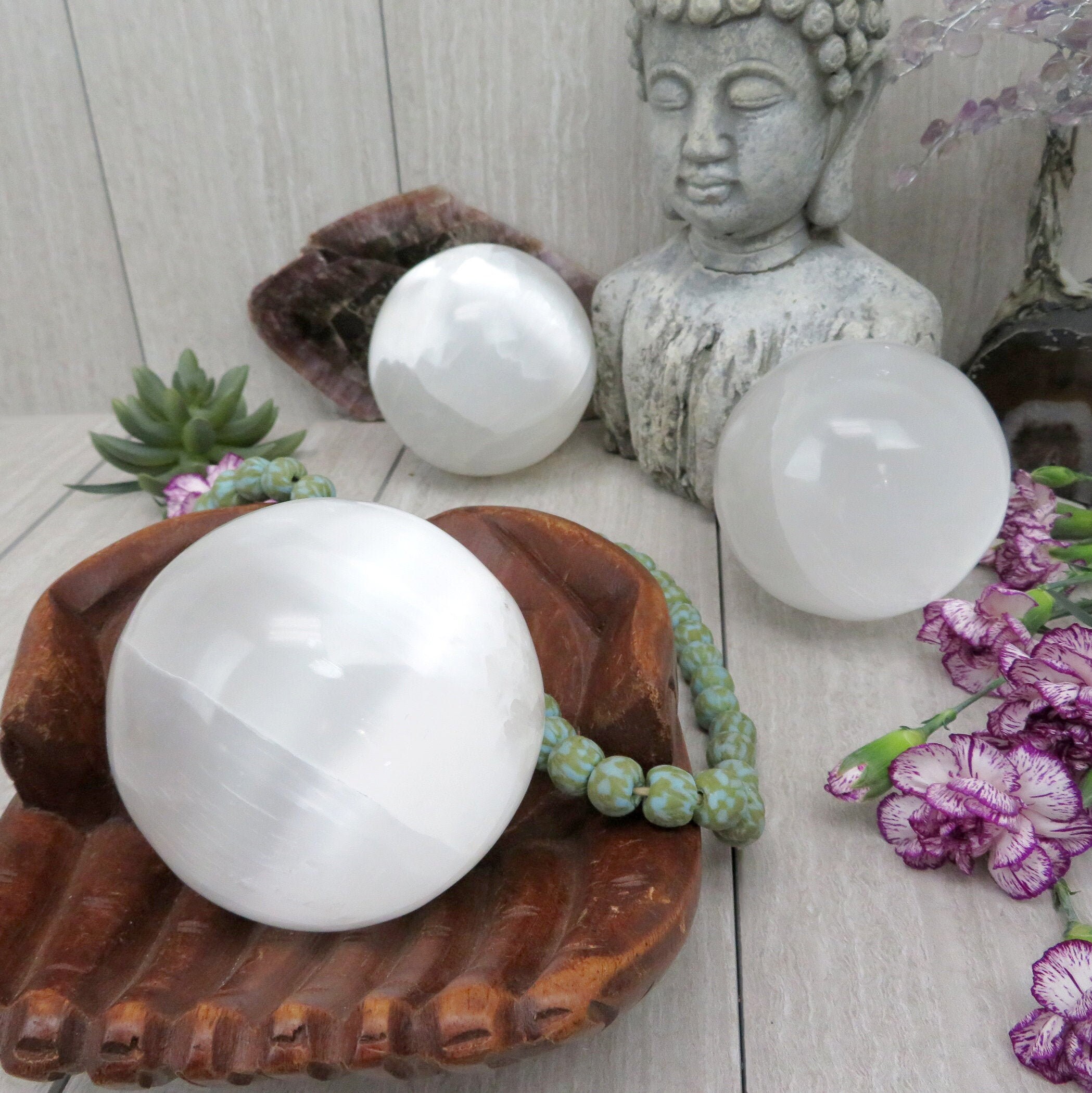 Selenite Large Crystal Sphere - White Orb - Healing Crystals Chakra ...