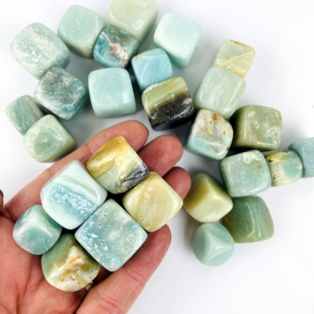 Amazonite Tumbled Cubed Stones 1 Lb Bag Large Polished Beauties TS-184 ...