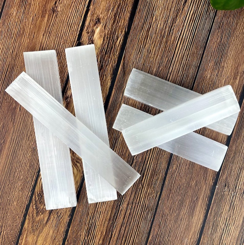 Selenite Bars Long Polished Gypsum Rod Metaphysical - Etsy
