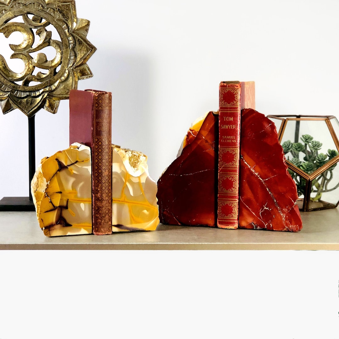 Mookaite Crystal Bookends Rough Gemstone Bookends - Etsy