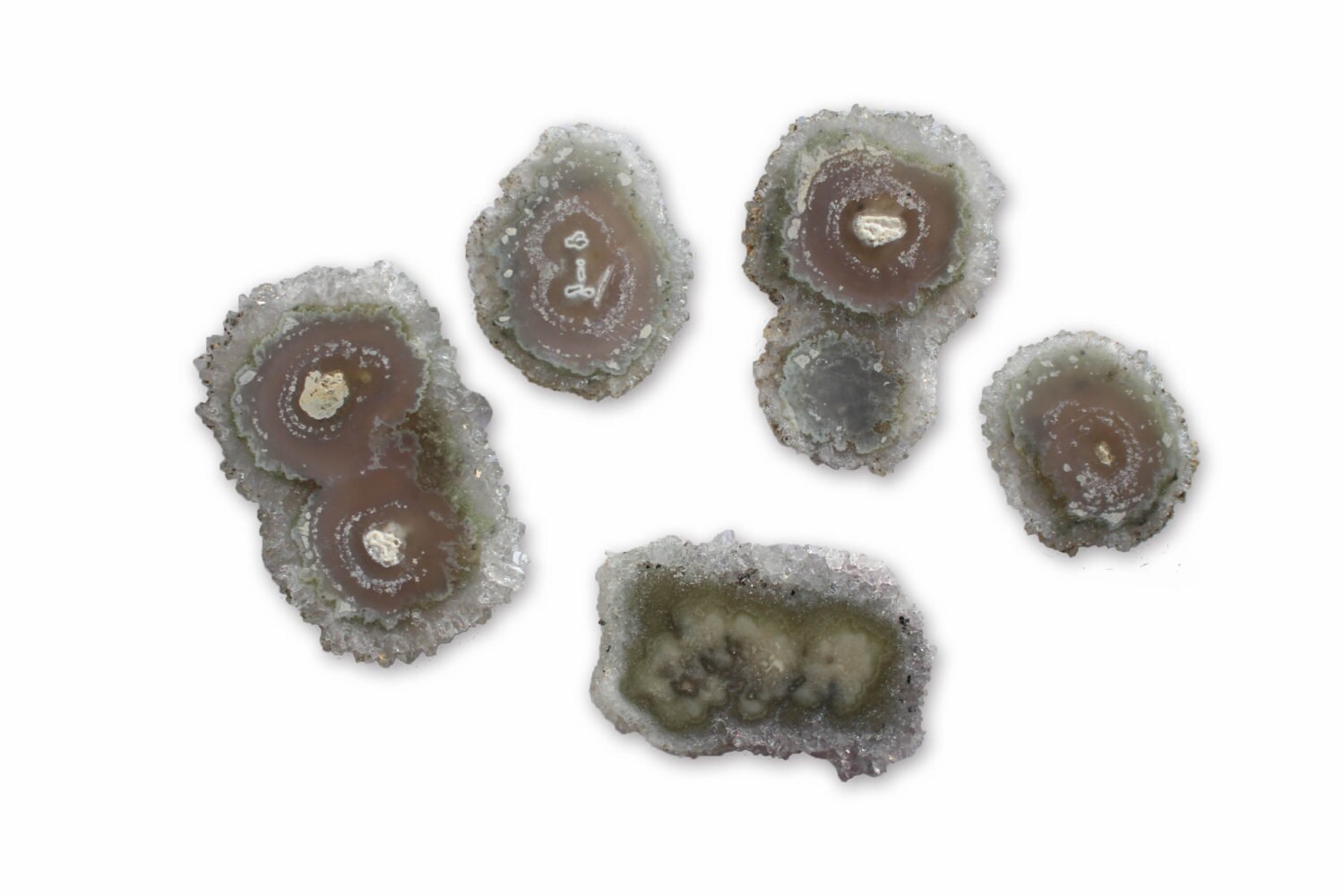 White/grey Stalactite Slice – Hand Cut Gemstone for Jewelry - Etsy