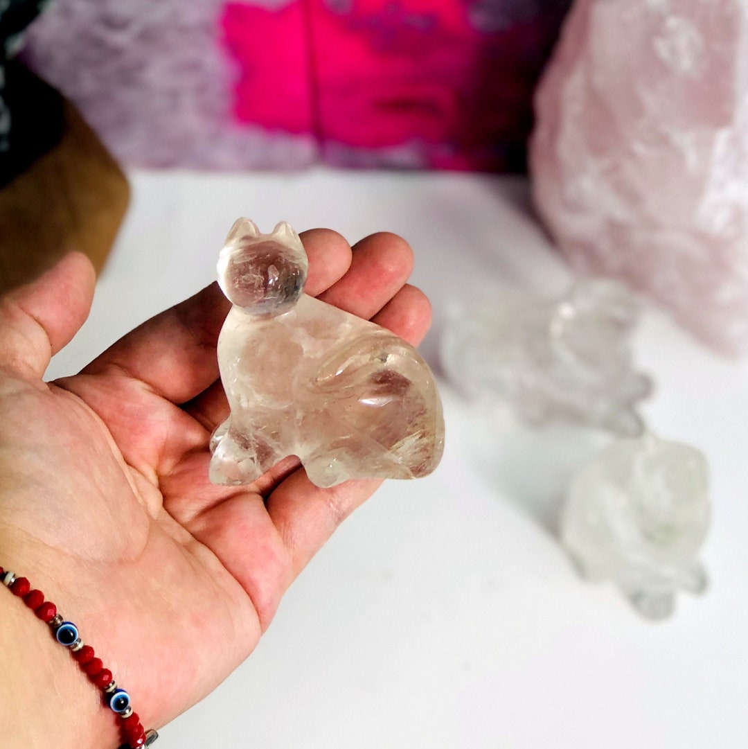 Crystal Quartz Cat Mini Statues by Weight RK24B58 - Etsy