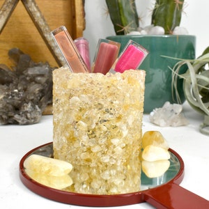 Tumbled Stone Pot/holder Custom Handmade With Natural Polished Stones ...