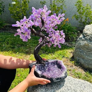 Large Crystal Tree on Amethyst Base (choose Your Gemstone) - Etsy