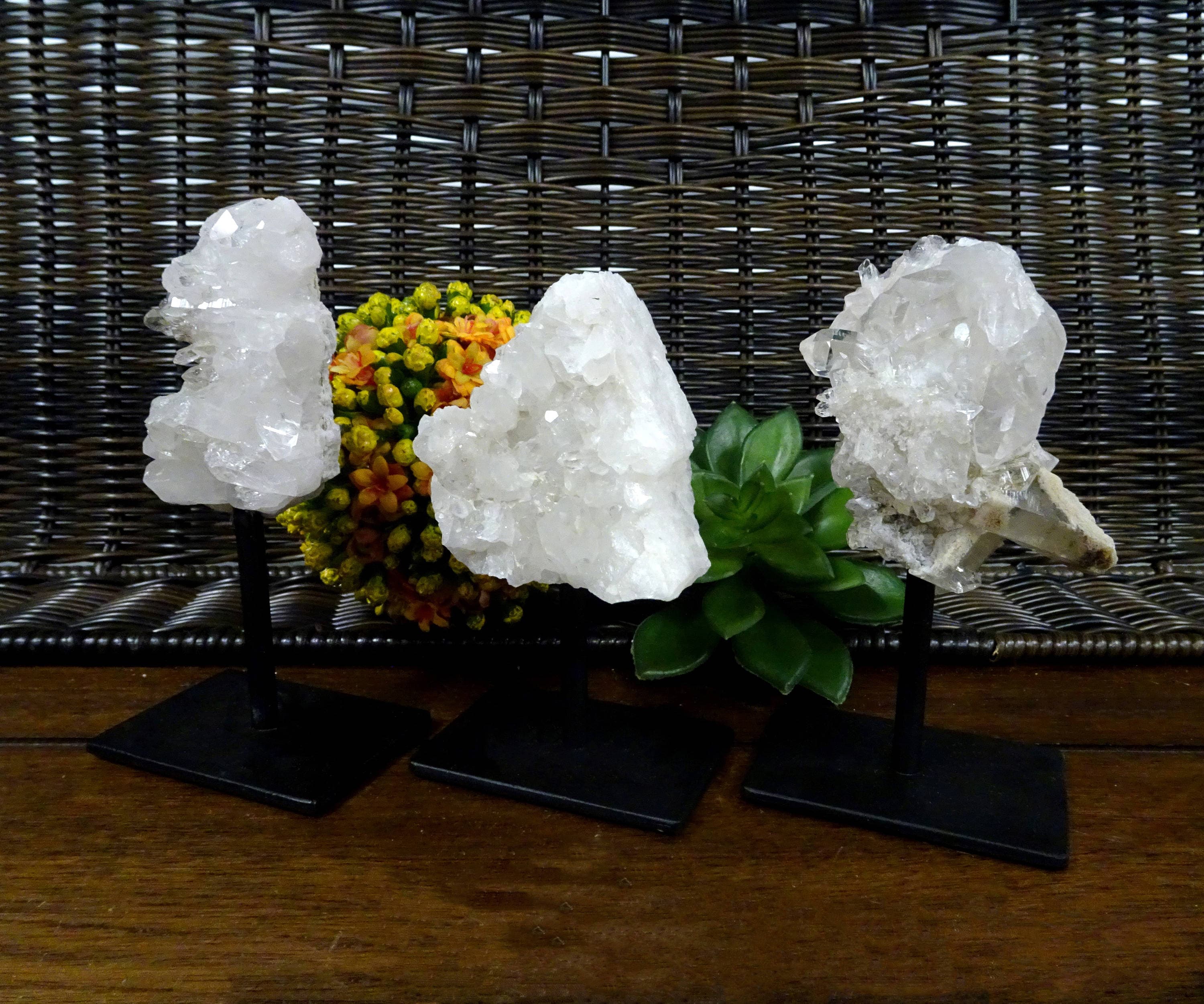 Crystal Quartz Cluster on Metal Stand Metal Stand Crystal - Etsy