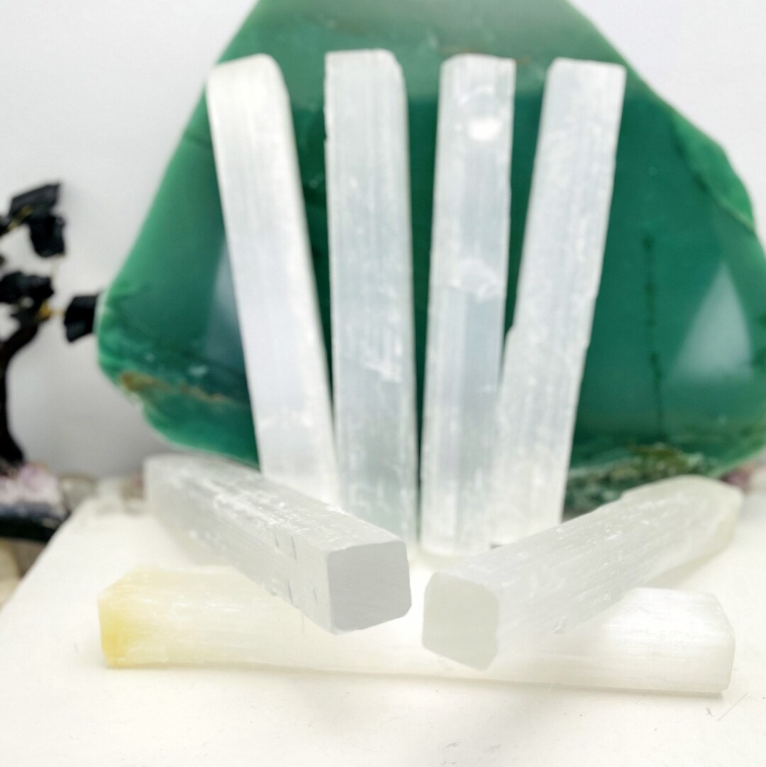 Selenite Bars - Raw Gypsum Rod - Selenite Chunk - 15cm - 6" - Etsy