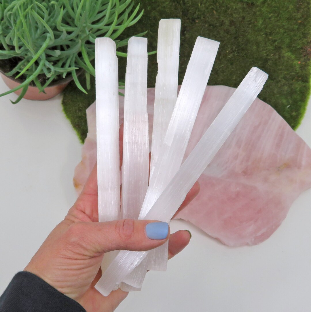 Selenite Rods Long Raw Gypsum Bar Metaphysical Charging - Etsy