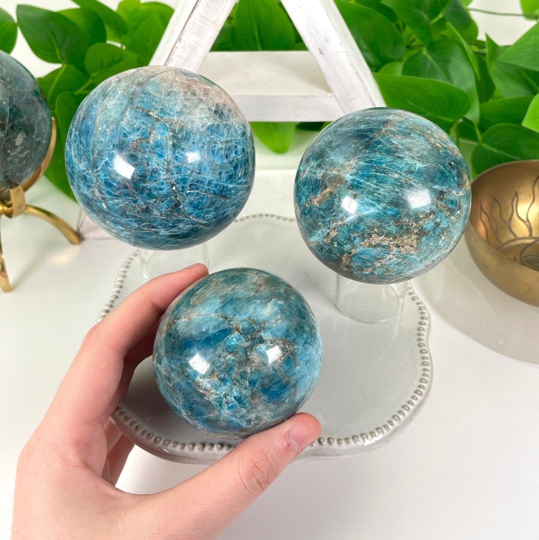 Blue Apatite Polished Spheres by Weight - Etsy